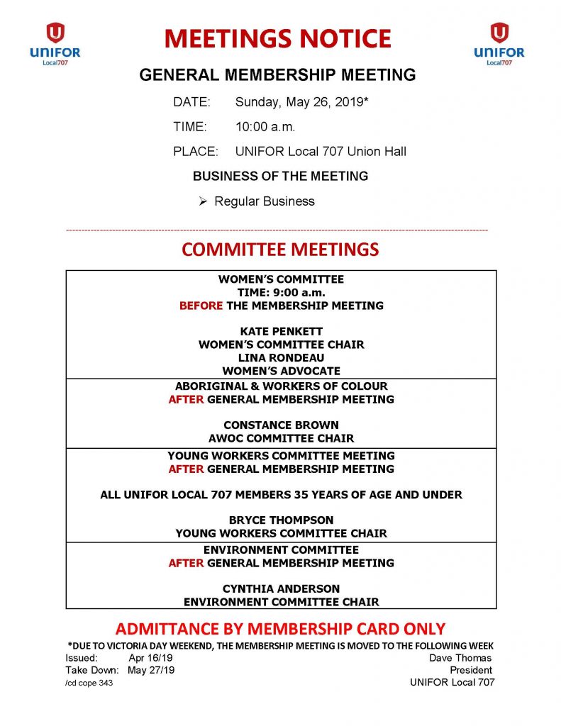 05 May 26 2019 General Membership – Womens Committee – Young Workers ...