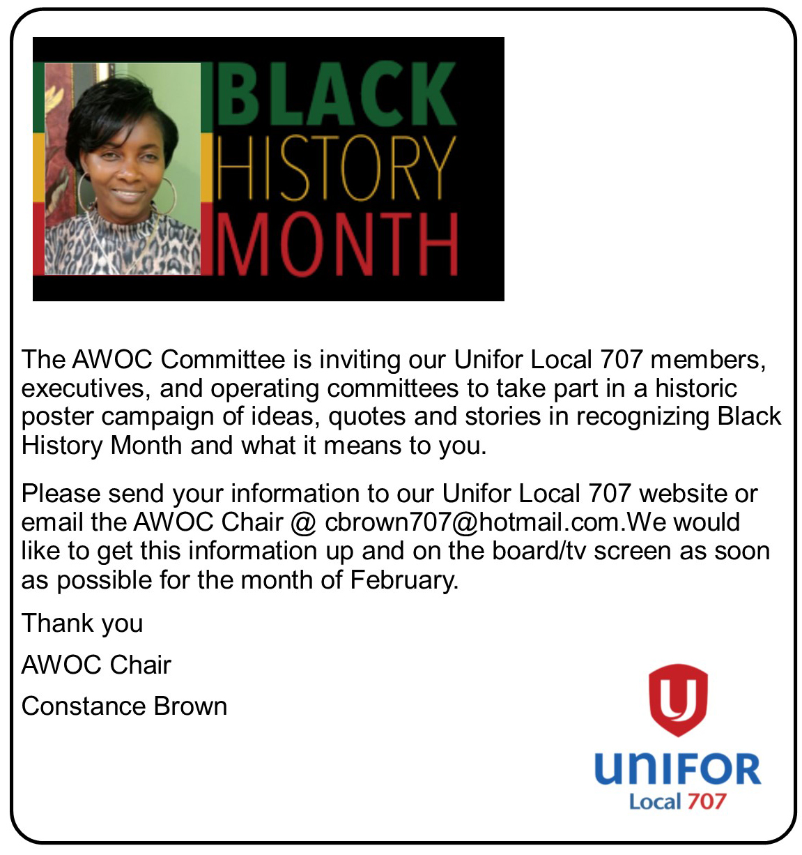 AWOC Committee Report – Unifor 707